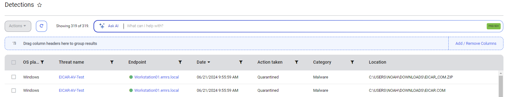 Testing EICAR files with ThreatDown – ThreatDown Support Portal