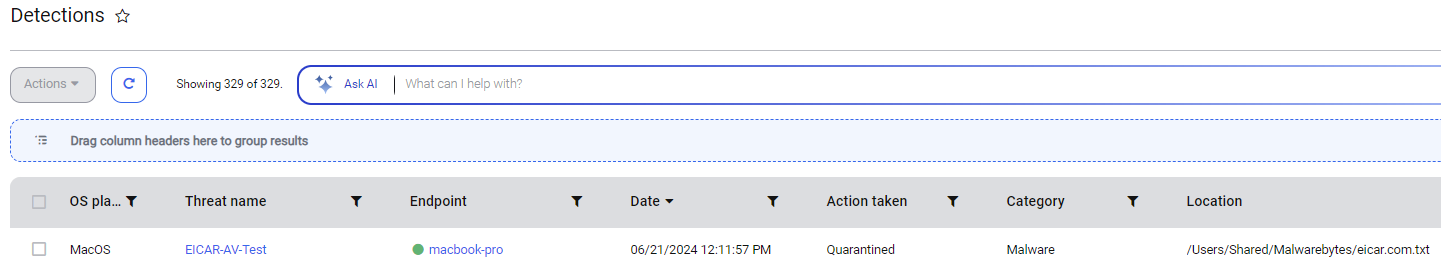 Testing EICAR files with ThreatDown – ThreatDown Support Portal