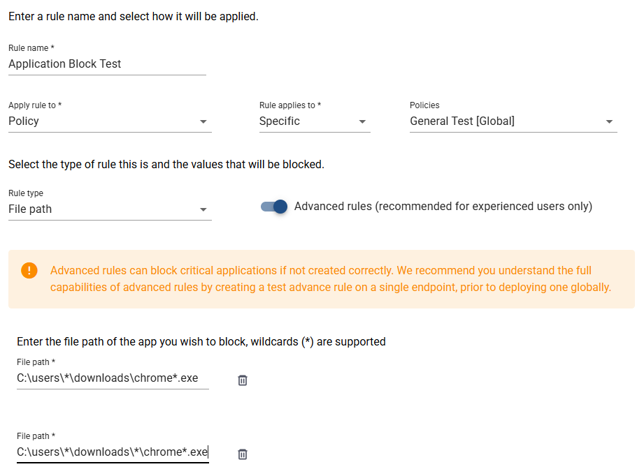 Troubleshooting Application Block rules in OneView – ThreatDown Support ...